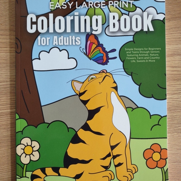 Other | Easy Large Print Coloring Book For Adults Simple Designs For ...
